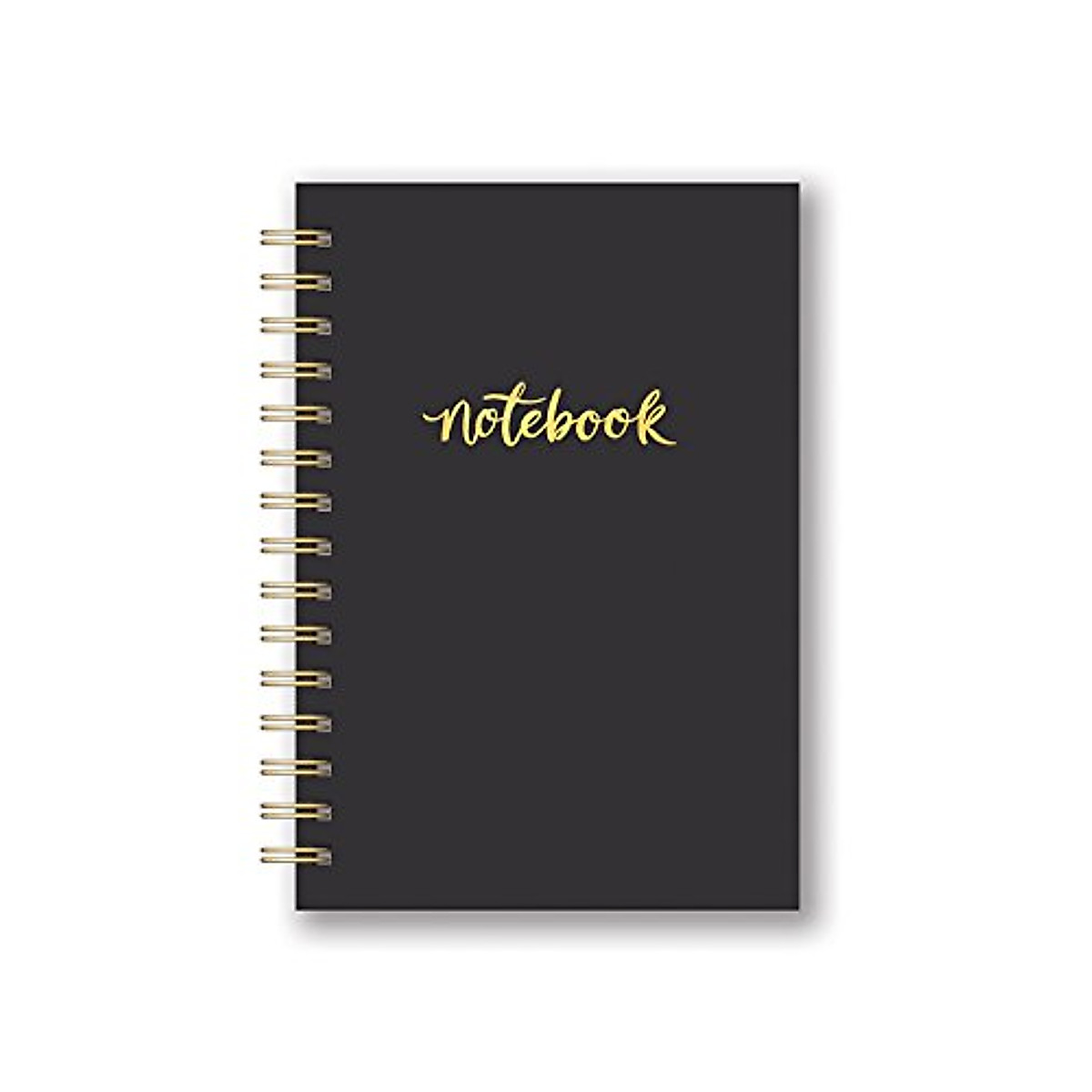 Studio Oh! Hardcover Leatheresque Spiral Notebook Available in 6 Colors, Pitch Black