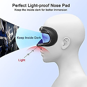 8VR Silicone Face Cover Compatible with Meta/Oculus Quest 2, Sweatproof Washable Face Pad Light Blocking Quest 2 Accessories (Black)