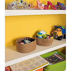 Juvale Woven Baskets for Storage, Brown Hemp Rope Basket (2 Sizes, 2 Pack)