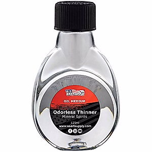 U.S. Art Supply Odorless Mineral Spirits Thinner, 125ml / 4.2 Fluid Ounce Container