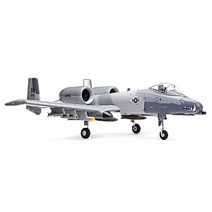 E-flite RC Airplane A-10 Thunderbolt II Twin 64mm EDF BNF Basic Transmitter Battery and Charger Not Included with AS3X and Safe Select EFL011500