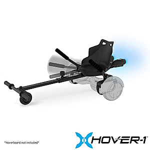 Hover-1 Falcon-1 Buggy Attachment | Turbo LED Lights, Compatible with All 6.5" & 8" Hoverboards, Hand-Operated Rear Wheel Control, Adjustable Frame, Easy Install
