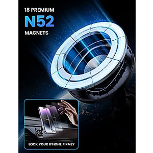 eSamcore Magnetic Phone Holder for Car, iPhone MagSafe Car Mount Strong Phone Magnet for Car Dashboard Cell Phone Holder Car Fits Mag Safe iPhone 14/13/ 12 Pro Max & Android Phones