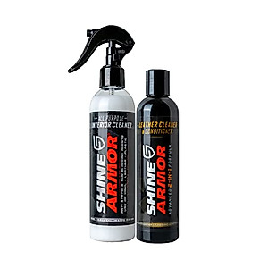 SHINE ARMOR Car Interior Cleaner & Leather Cleaner - Vehicle Detailing & Restoration, Cleaner & Conditioner Protector for Couches Car Interior