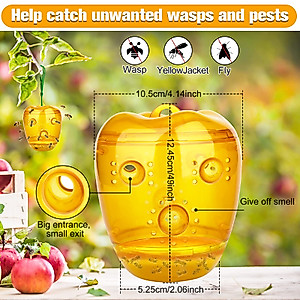 DDTnw Traps Outdoor Hanging, Wasps Repellent Trap Bee Traps for Outside, DDTnw Deterrent Killer Insect Catcher, Non-Toxic Reusable Hornet Traps Yellow Jacket Traps Outdoor Hanging 2 Pack (Orange)