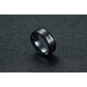 KBNSUIAN Pronoun Gender They Them Ring 8mm Matte Pride Band Ring Nonbinary NB Pride Genderqueer LGBTQ Pronouns Jewelry, Size 11