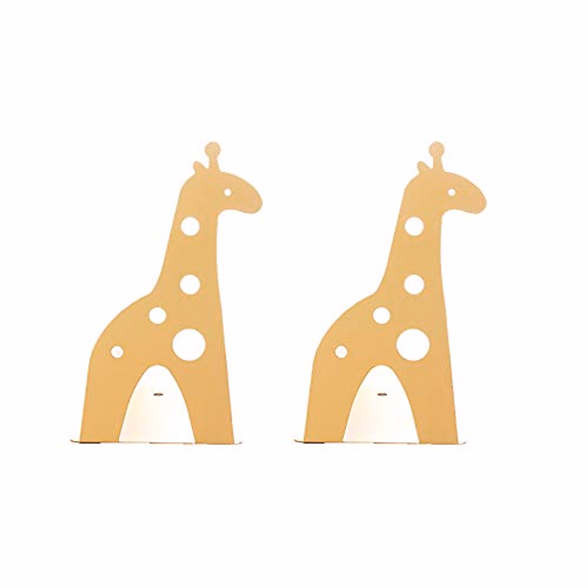 Loupdeloup Cute Bookends,Non Skid Giraffe Animal Book Ends for Shelves Decorative for Kids Yellow 1 Pair
