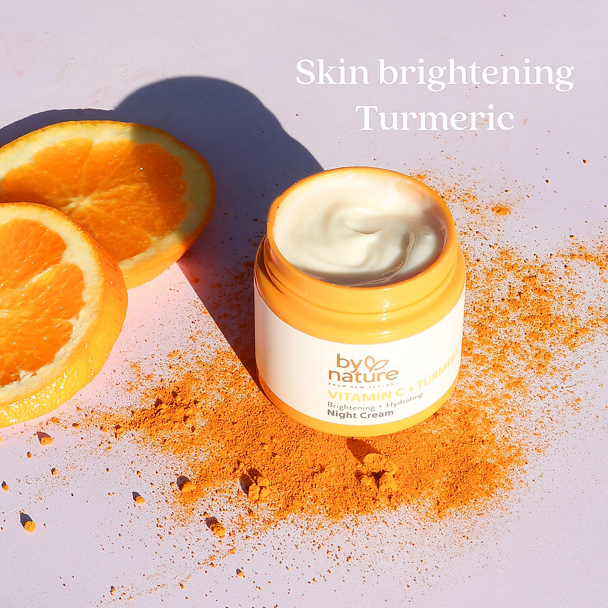 By Nature Brightening Night Cream With Vitamin C and Turmeric - Rich and Hydrating Night Face Cream to Restore Your Natural Glow and Energize Tired Skin - 2 oz