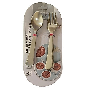 Small Spoon And Fork Set Stainless Steel Kitchen Cutlery Reusable Spoons And Forks For Food Sweet Dishes And Lawa Cakes (Set of 12Pcs)