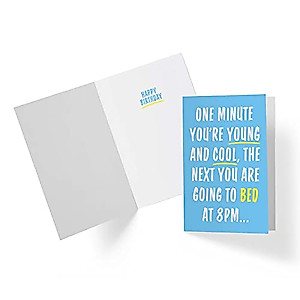 Funny Birthday Card for Men and Women, Large 5.5 x 8.5 Happy Birthday Card for Him Or Her, Birthday Card for Husband, Birthday Card for Brother, Sister - Karto - One Minute Bed Early