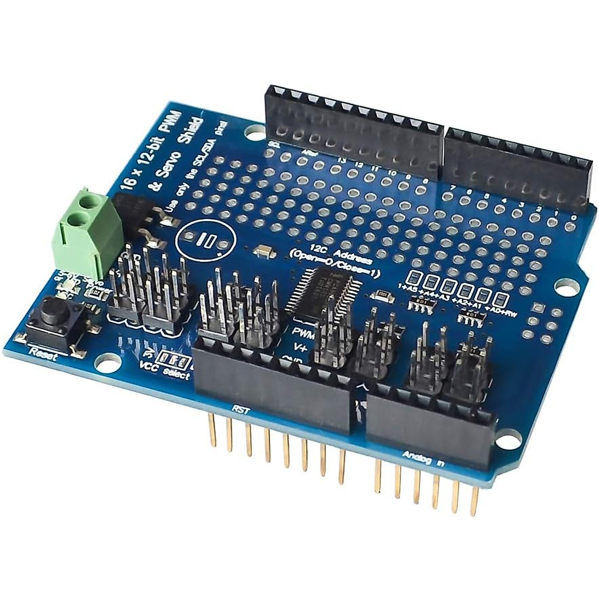HiLetgo PCA9685 Servo Shield PCA9685 16 Channel 12-bit PWM Servo Driver Shield I2C Interface for Arduino