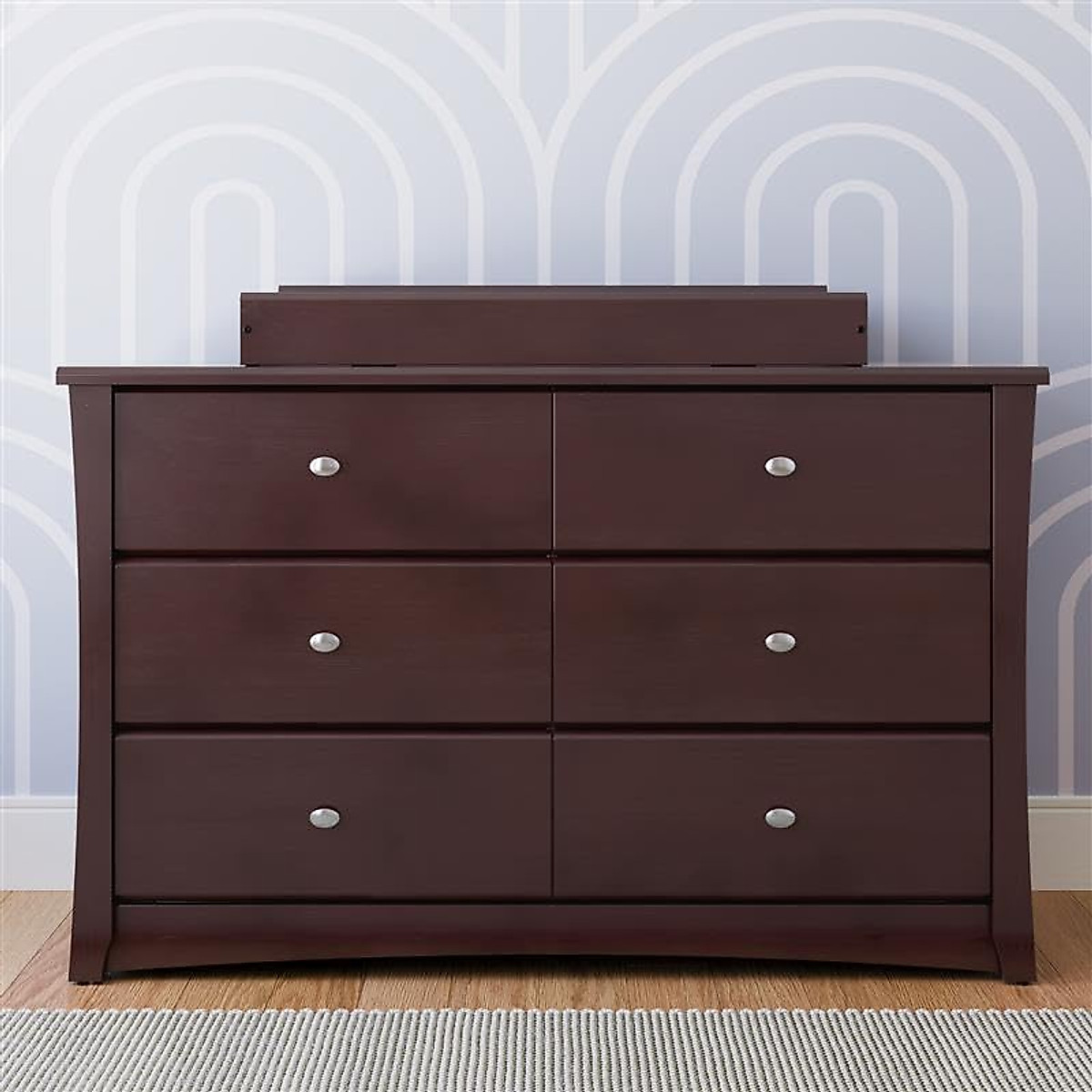 Storkcraft Crescent 6 Drawer Double Dresser (Espresso) – GREENGUARD Gold Certified, Dresser For Nursery, 6 Drawer Dresser, Kids Dresser, Nursery Dresser Drawer Organizer, Chest of Drawers
