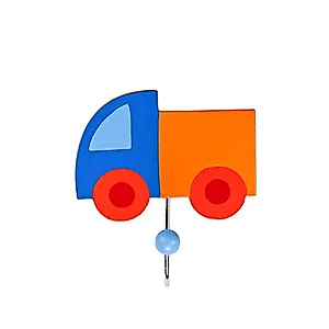 Mousehouse Gifts Boys Colourful Wooden Truck Coat Hook for Kids Bedroom or Nursery