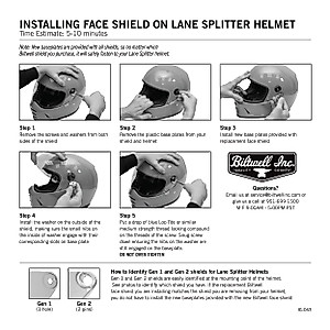 Biltwell | Lane Splitter | DOT & ECE Approved | Motorcycle Helmet | Full Face with Visor | Gloss White | X-Large