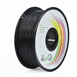 3D BEST Q Carbon Fiber Polycarbonate 1.75mm 3D Printer Filament, Dimensional Accuracy +/- 0.03 mm, 1KG Spool, Really Carbon Fiber-infill，Black