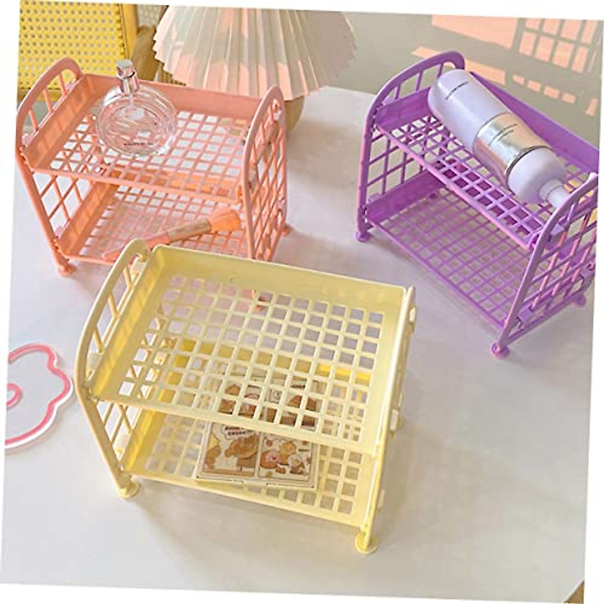 Cabilock 4Pcs Storage Rack freestanding Bathroom Counter Shelf Bathroom Organizer countertop Hair Product Organizer Shelves for cabinets Storage Holder Shelf Office Bookshelf Desk pp