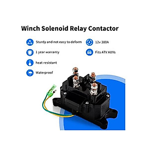 12V Winch Solenoid Relay Contactor & Winch Rocker Thumb Switch Combo with Handlebar Control Kit Compatible with ATV UTV 1500lb-5000lb Polaris 800 1000 63070,62135, 74900, 2875714, 70715 ZJWAQH