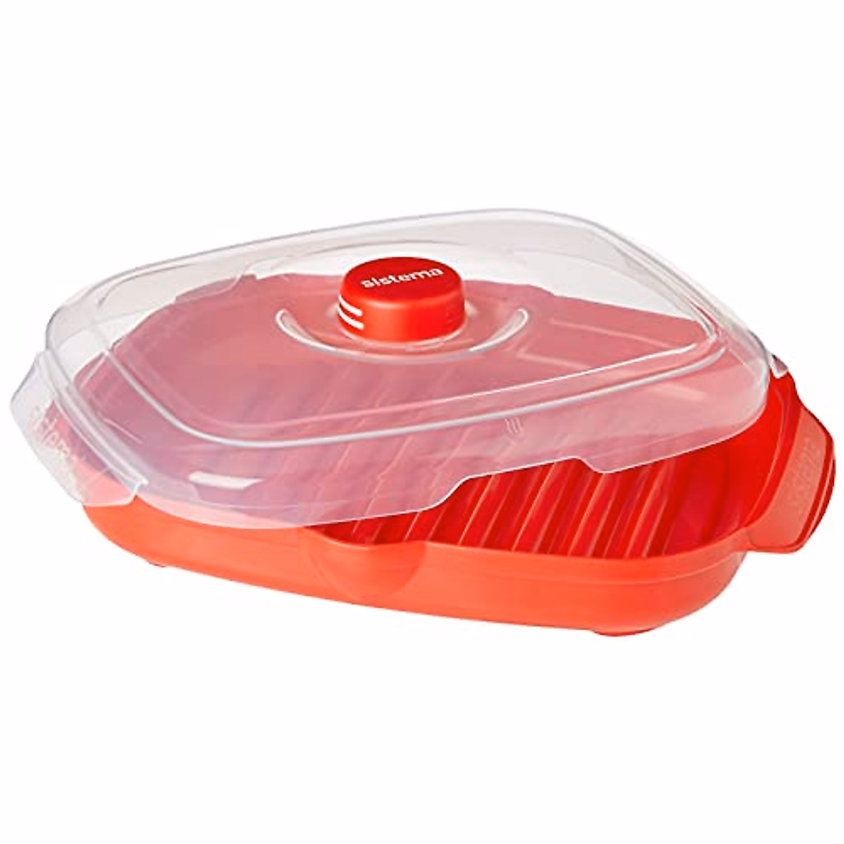 Sistema Microwave Easy Bacon, 28.7 x 21.9 x 7 cm, Red