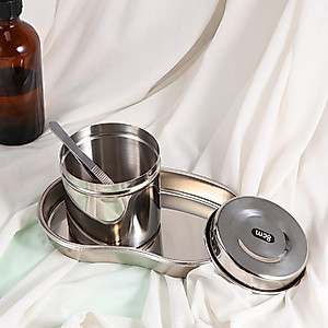 iplusmile 2set Medical Tray Stainless Steel Instrument Tray Sterilizer Surgical Tray with Jar and Tweezer Tattoo Sterilizer Tool