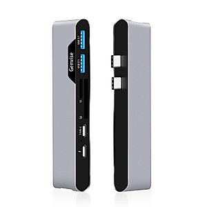 USB C Adapter for MacBook Pro/MacBook Air M1 2020 2019 2018 13" 15" 16", 7 in 2 USB C Hub for MacBook with thunderbolt 3 USB C Port 100W Power Delivery 5K HDMI USB C 2-USB A SD and microSD Card Reader