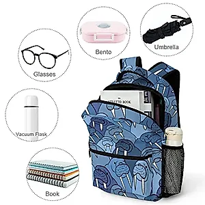 Walrus Backpack Bookbag Cute Funny Printed Graphic for Book Study Travel