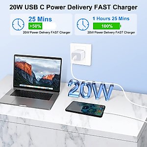 USB C Box Samsung Fast Charger Block for Samsung Galaxy A15/A14 5G/A54/A53 5G/A13/A23/A03S/A42/A33/S24/S23 Ultra/S22/S21/S20 FE/Z Fold 5,iPhone 15 14 13 12 Pro Max/11/SE/XR/X,20W Type C Wall Charger