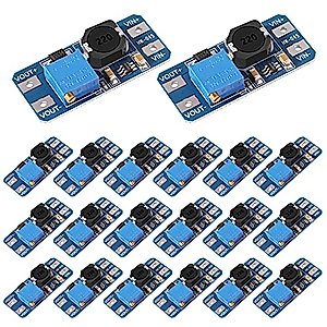 AITRIP 20pcs MT3608 DC-DC Boost Converter 2A Adjustable Step Up Module Voltage Regulator Board Input Voltage 2V-24V to 5V-28V Output Voltage for Arduino