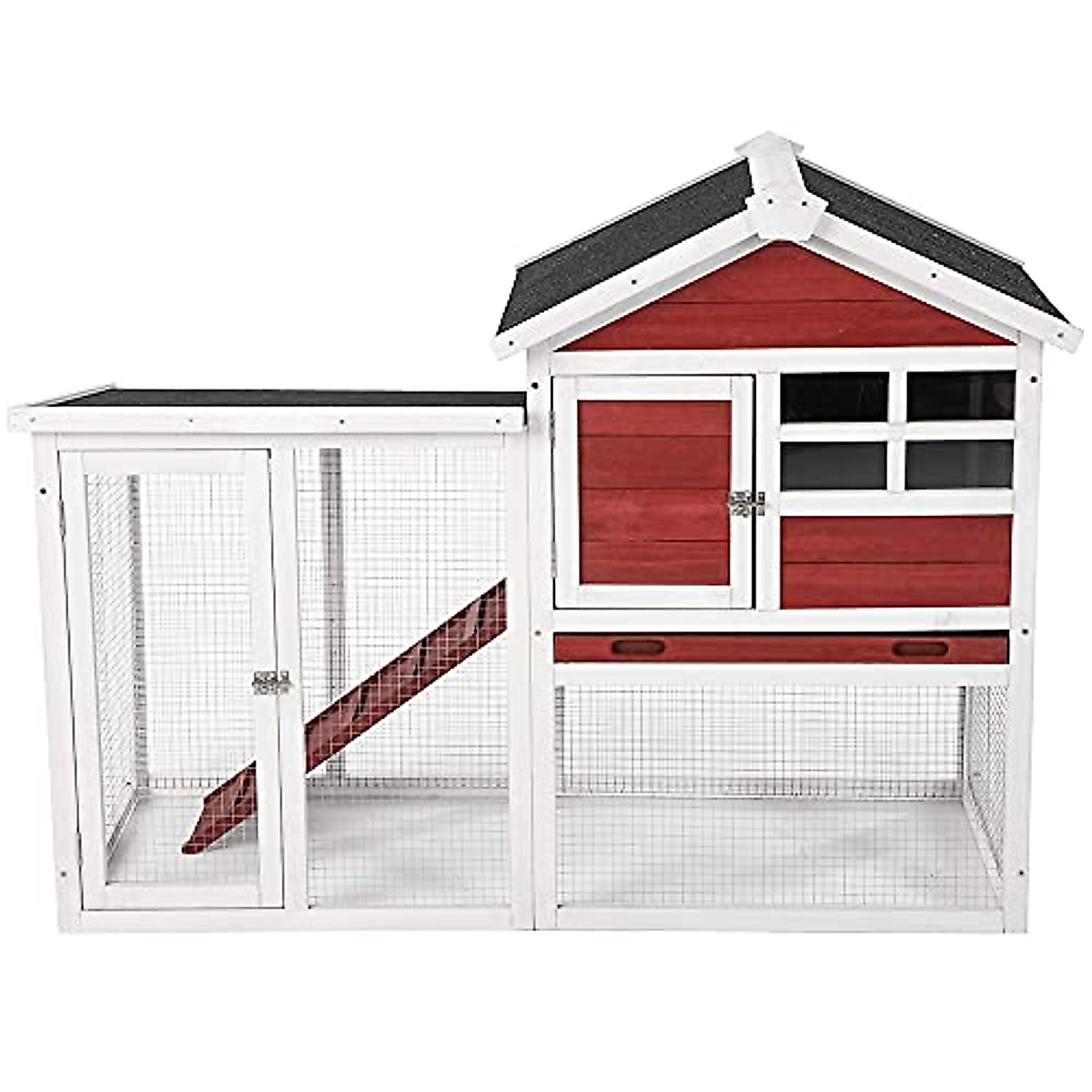 xinaier Rabbit Hutch Rabbit Cage Indoor Rabbit Hutch with Run Outdoor Large Rabbit House,Guinea Pig House 48" x20.2" x37.05" (W x D x H)