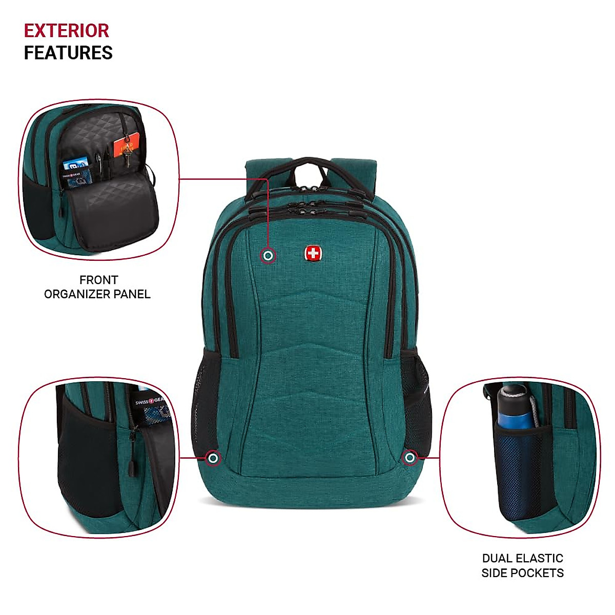 SwissGear 5668 Laptop Backpack, Green Heather, 18.25 Inches