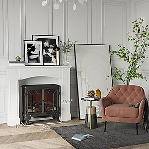 HOMCOM Modern Fireplace Mantel, Surround Mantels for Fireplace with Decorative Pattern Interior Width 29" White
