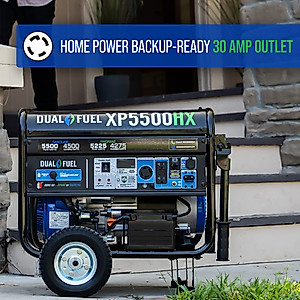 DuroMax XP5500HX 5,500-Watt Dual Fuel Portable Generator - Gas & Propane, Electric Start, RV & Emergency Ready