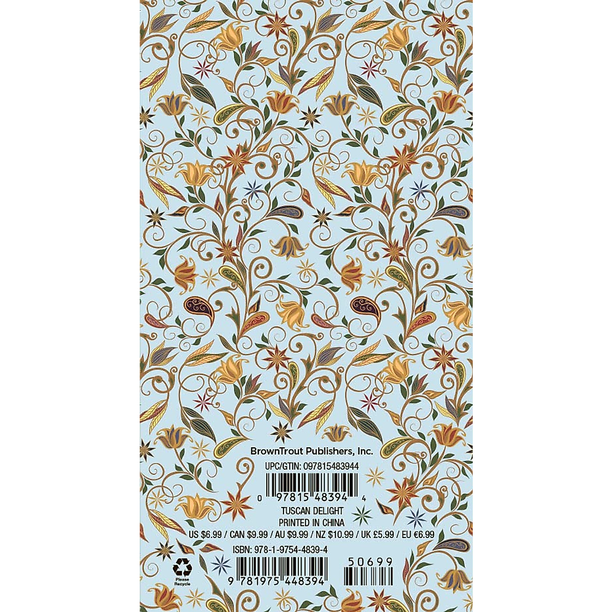 Tuscan Delight | 2023-2024 3.5 x 6.5 Inch Two Year Monthly Pocket Planner Calendar | Foil Stamped Cover | BrownTrout | Stationery Elegant Exclusive