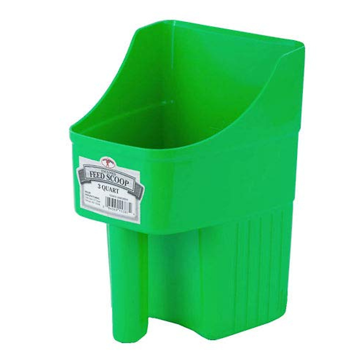 Little Giant® Plastic Enclosed Feed Scoop | Heavy Duty Durable Stackable Feed Scoop with Measure Marks | 3 Quart | Ranchers, Homesteaders and Livestock Farmers | Lime Green