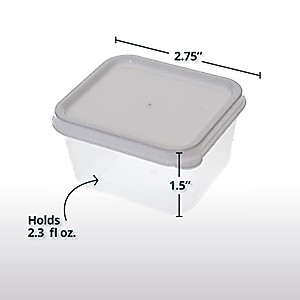 Greenco Mini Rectangular Storage Containers, 20 Pack, 2oz Reusable Small Plastic Storage Container Jars with Lids | Perfect for Baby Food, Snacks, Sauces, Candy, and More |Freezer & Dishwasher Safe