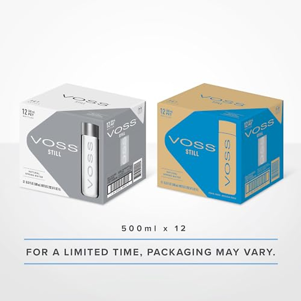 VOSS Premium Still Bottled Natural Water - BPA-Free - High Grade PET - Recyclable Plastic Water Bottles - Pure Drinking Water with Unique & Iconic Bottle Design - 12 Pack