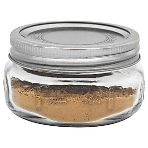 Ball FBA_61162 Collection Elite Half Pint, Wide Mouth, Set of 4, 4 Count (Pack of 1), Brushed Silver Lid, Clear Jar