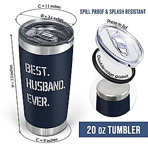 TEEZWONDER Gifts For Husband From Wife, Anniversary, Valentines Day, Christmas, Birthday Gifts For Men, Him, Romantic I Love You Husband Gift Ideas, Husband 20 Oz Stainless Steel Tumbler For Men