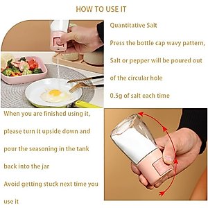 Moisture Proof Salt And Pepper Shakers Precise Quantitative Push Type,Quantitative Seasoning Bottle,Precise Quantitative Push Type (2Pcs-A)
