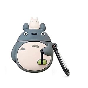 heenhdfd Designed for Airpod Pro, Airpod Pro Cartoon Silicone Earphone Sleeve Shockproof Waterproof Protective Earphone , with Cute Anime Keychain Anti-Lost . (Pro Grey cat)
