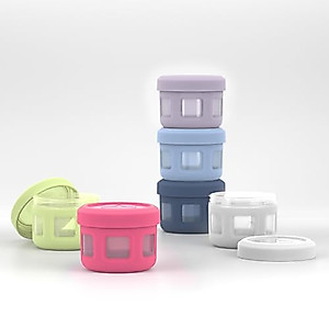 Ello Reusable Plastic Condiment Containers 4oz each with Screw-on Leak Proof Lid 6 Pack | Perfect for Salad Dressing Sauce Dips Lunchbox Picnic Travel Bento Box | BPA-Free | Dishwasher Safe | Sunny