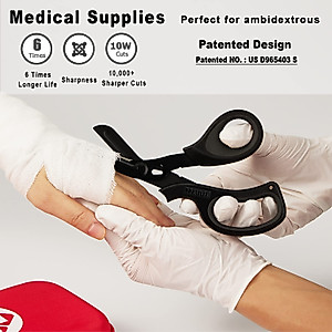 MEUUT 2 Pack Medical Scissors Trauma Shears for Nurses -Patented Bandage Scissors with Non-Stick Blades, Surgical Grade Shears Stainless Steel EMT Scissors for All Purpose
