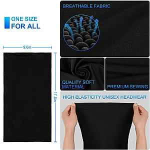 COOLZU 4 Pack Neck Gaiter Face Mask : Balaclava Mask & Bandana Headband for Men Women (Black)