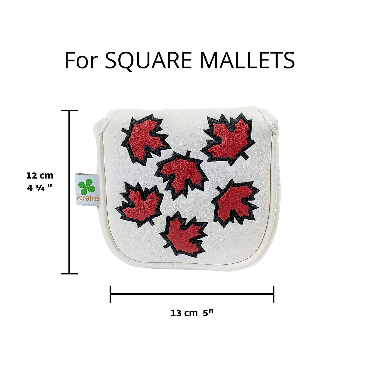 Foretra – Canada Maple Leaf - Golf Putter Headcover Quality PU Leather Magnetic Closure for Square Mallet Style Putters Scotty Cameron Odyssey Taylormade Ping