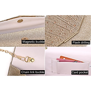 MUDUO Rhinestone Clutch Purses for Women Purses and Handbags Formal Wedding Party Prom Purse Money Bags (Champagne-G)…