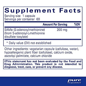 Pure Encapsulations Same | S-Adenosylmethionine Supplement to Support Joint Comfort, Liver, and Cognitive Function* | 60 Capsules
