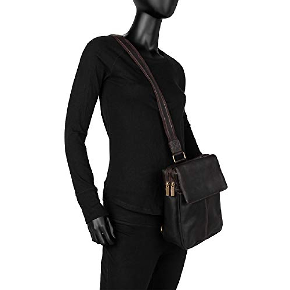 Le Donne Leather Arcity Unisex Sling Pack With Adjustable Strap, 7” x 10” x 4” (Tan)