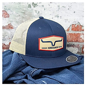 Kimes Ranch Unisex Replay Trucker Hat Embroidered Logo Hayseed Patch Adjustable Snapback One-Size Hat (Cotton,Apparel,Navy,mens,KimesRanch,REPLAY,1,1,1851614,Apparel,HAT,KimesRanch,OneSize,KimesRanch)