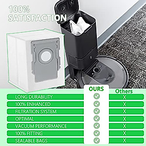 10 Packs Vacuum Bags for iRobot Roomba i7 i7+ j7 j7+/Plus (7550) i3 i3+ (3550) i4 i4+(4552) i6 i6+ (6550) i8 i8+ (8550) s9 s9+ (9550) i & j & s Series Clean Base Automatic Dirt Disposal Bags