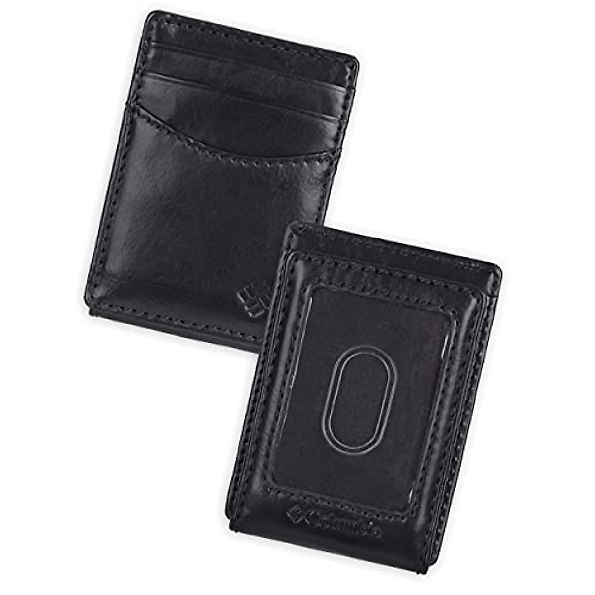 Columbia Men's Leather Front Pocket Wallet Card Holder for Travel