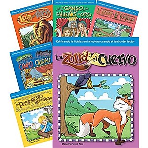 Teacher Created Materials - Reader's Theater: Children's Fables (Spanish) - 6 Book Set - Grades 2-3 - Guided Reading Level E - Q